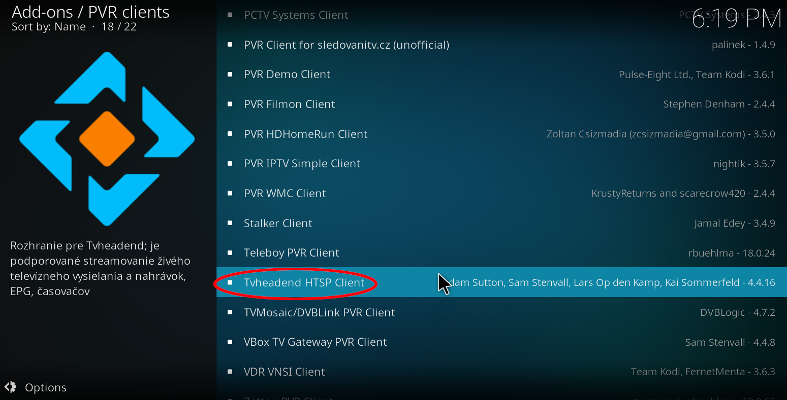 Setup Kodi to use Tvheadend backend | NIL - Network Information Library